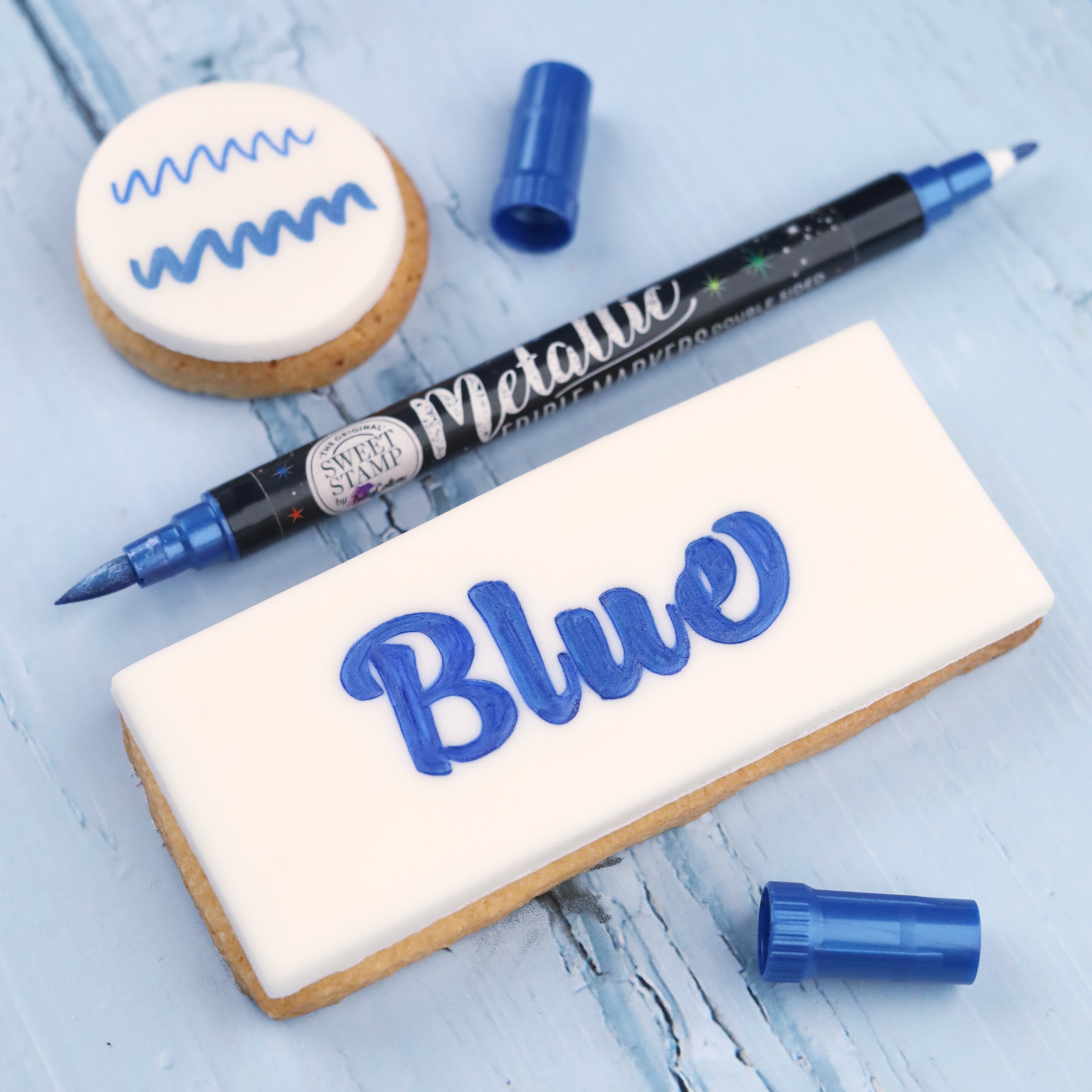 Sweet Stamp Metallic Edible Ink Marker - Blue – Wholesale Sugar Flowers